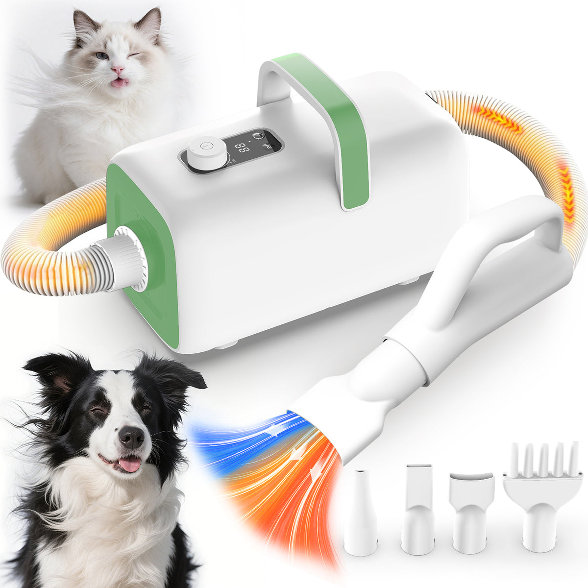 AIRROBO Dog Blower Pet Hair Dryer with Adjustable Speed Temperature, L